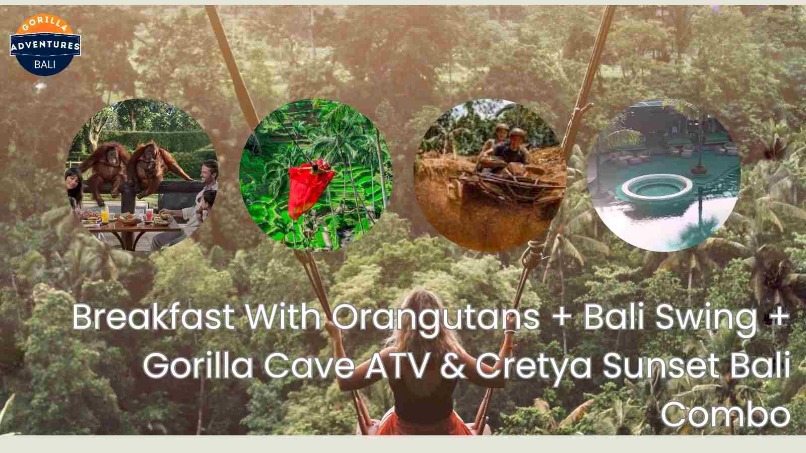 Breakfast With Orangutans Bali Swing Gorilla Cave ATV & Cretya Sunset ...